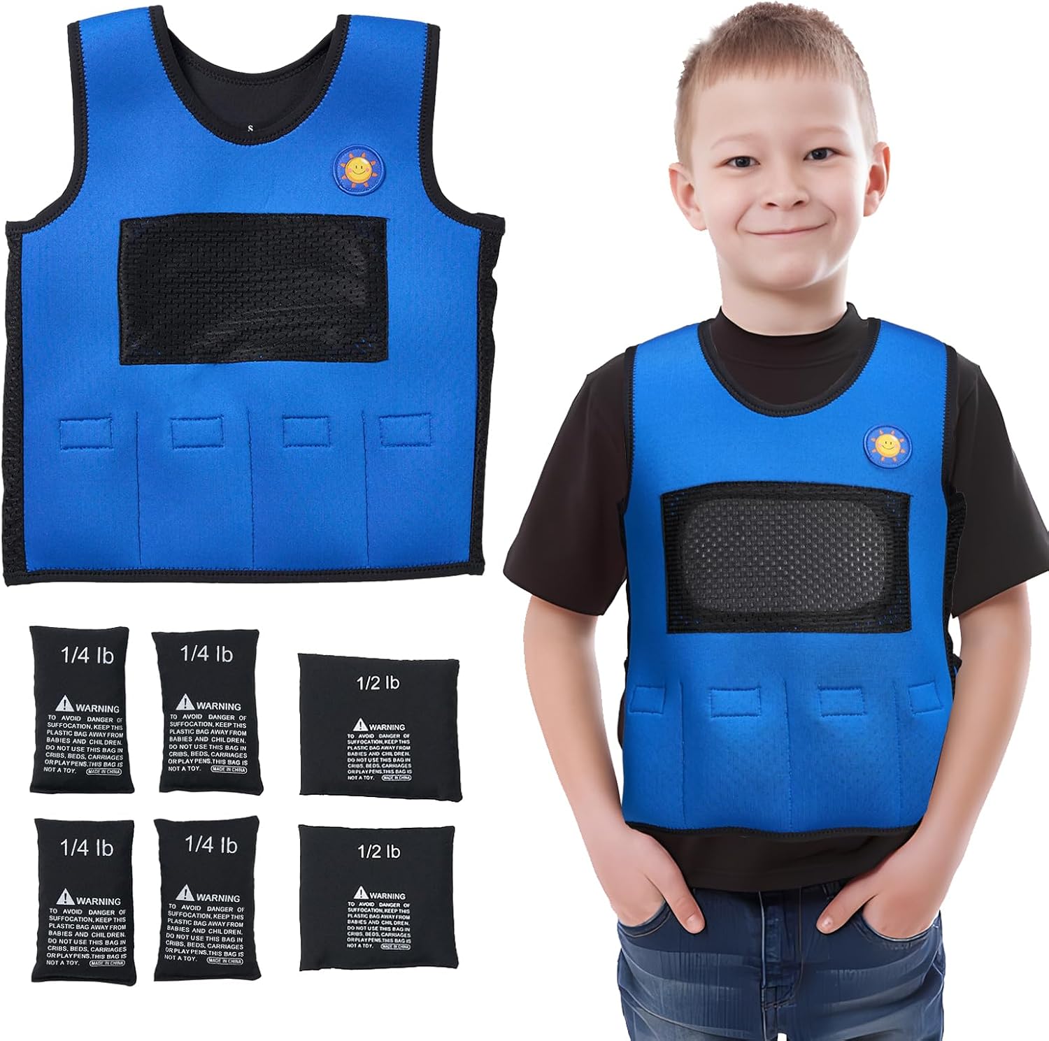 ES/S/M Weighted Compression Vest for Kids Children with Sensory Issues ...