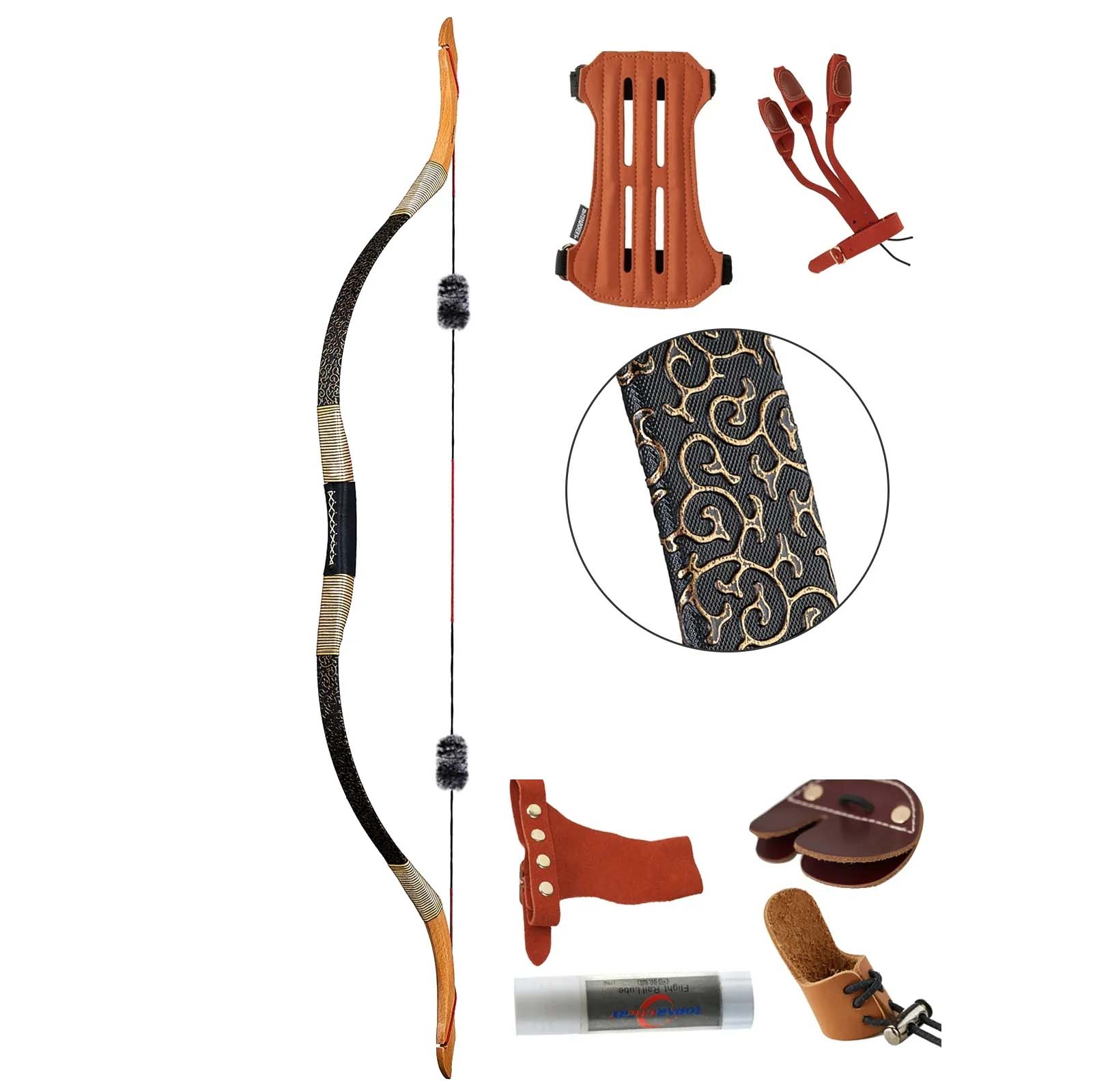 48-54" Traditional Archery Mongolian Recurve Horse Bow 30/35/40/45/50 ...