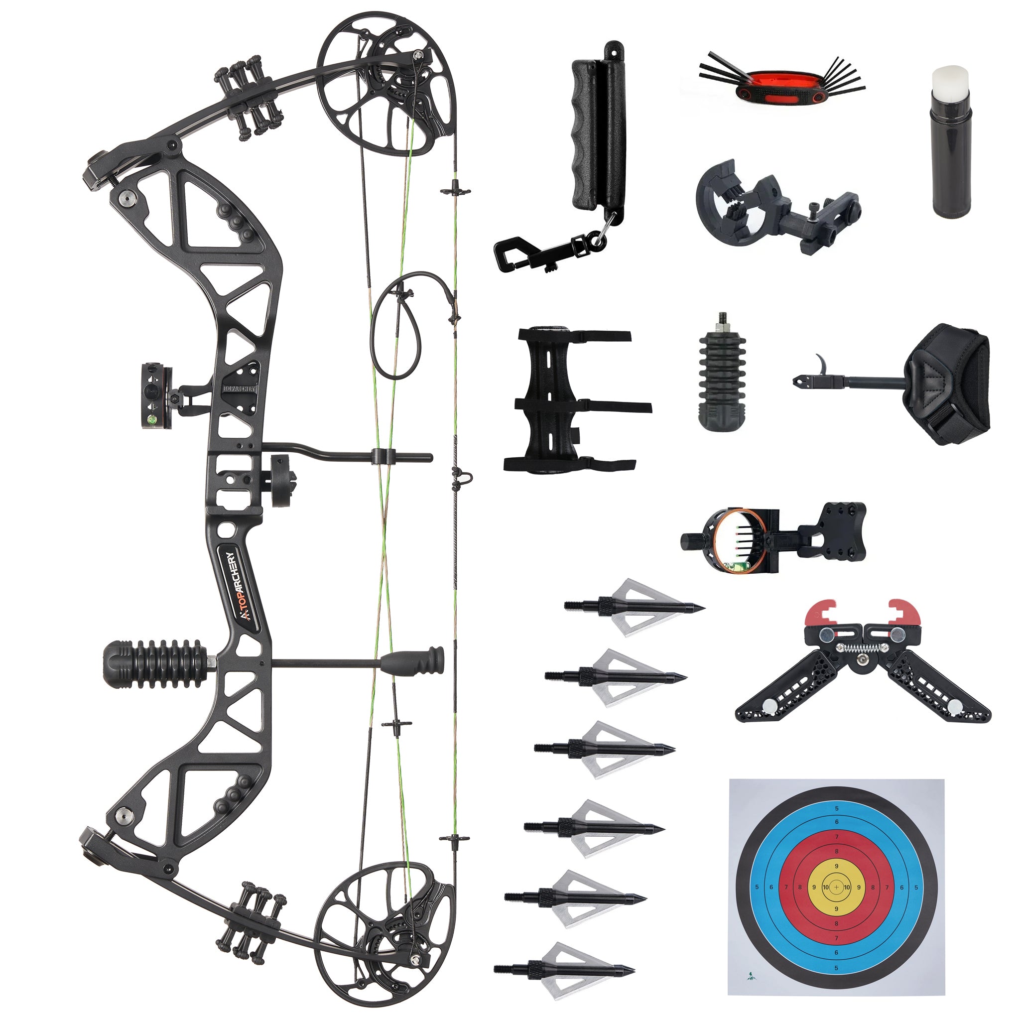 30-70lbs TopArchery T7 Compound Bow Archery Hunting Target Black/Camo ...