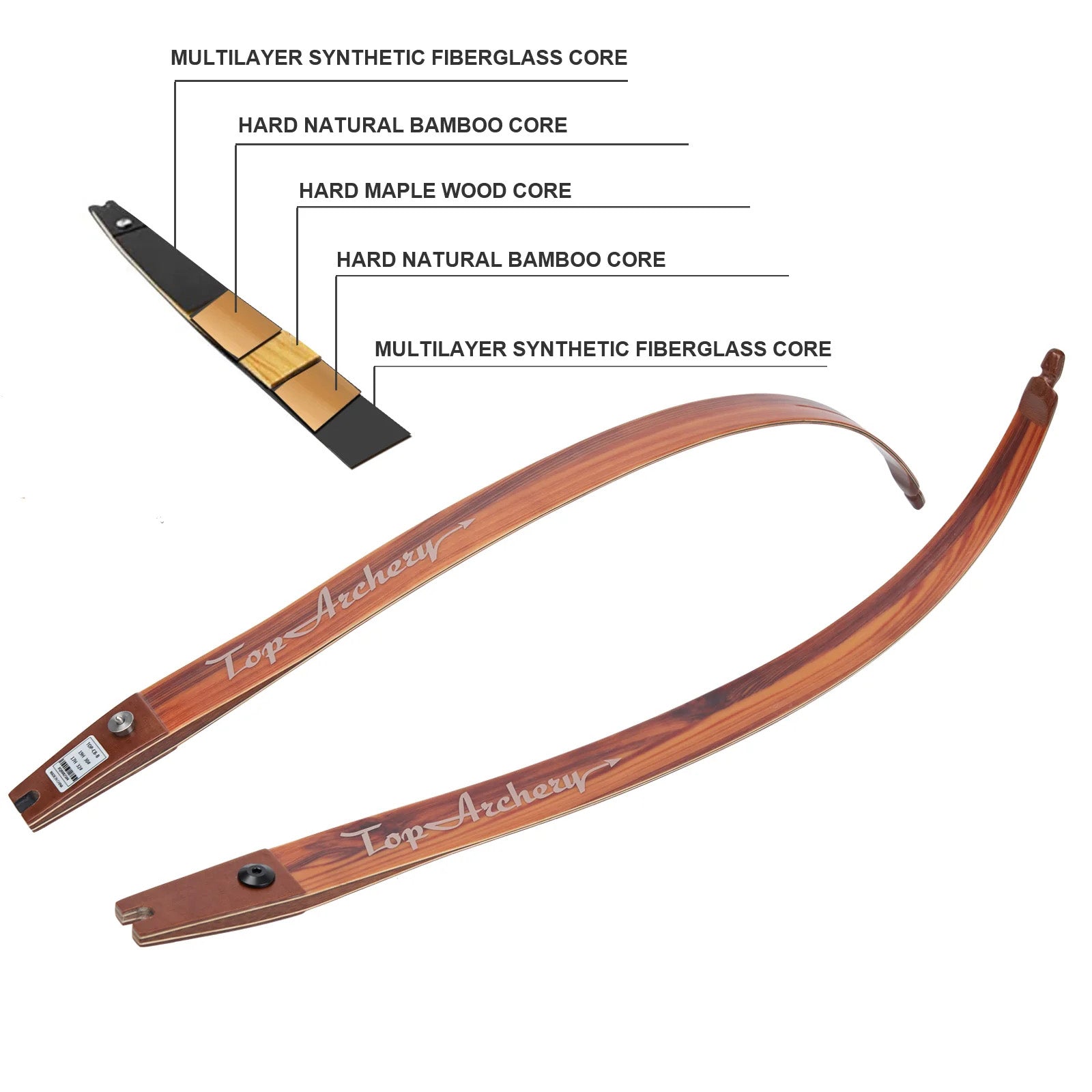 TopArchey Wood Grain ILF Separate Limbs for Takedown Archery Recurve B ...