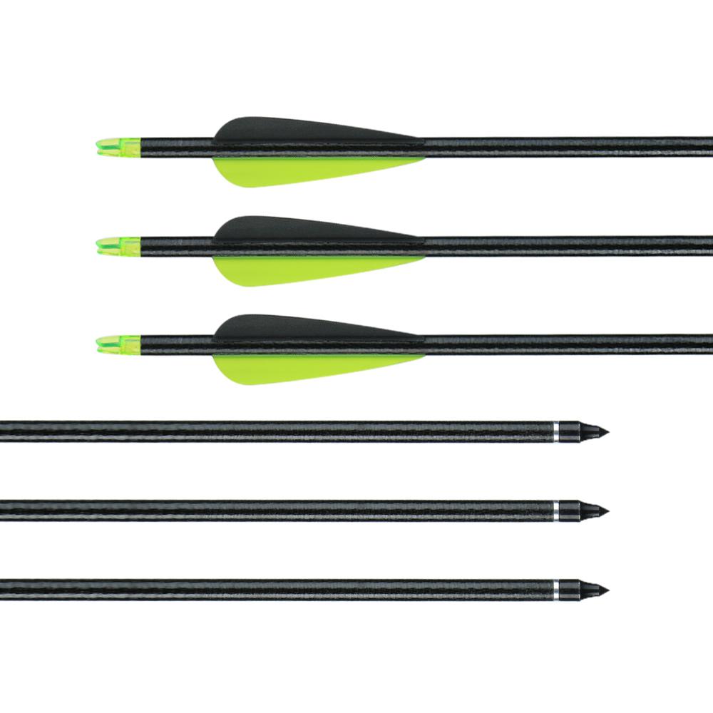 12x 31" OD 7.8mm Spine 650 Green Fletched Fiberglass Archery Arrows Re ...