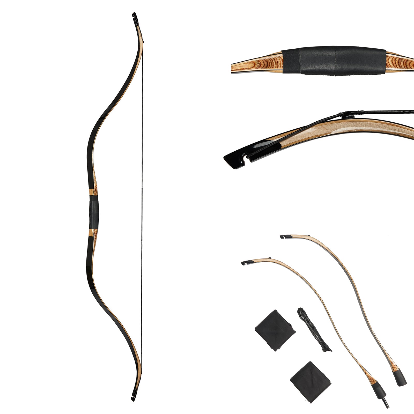 52" Ming Xiaoshao TopArchery Laminated Takedown Recurve Bow Traditiona ...